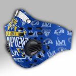 Los Angeles Rams 2022 Super Bowl LVI Champions Carbon PM 2,5 Face Mask ...