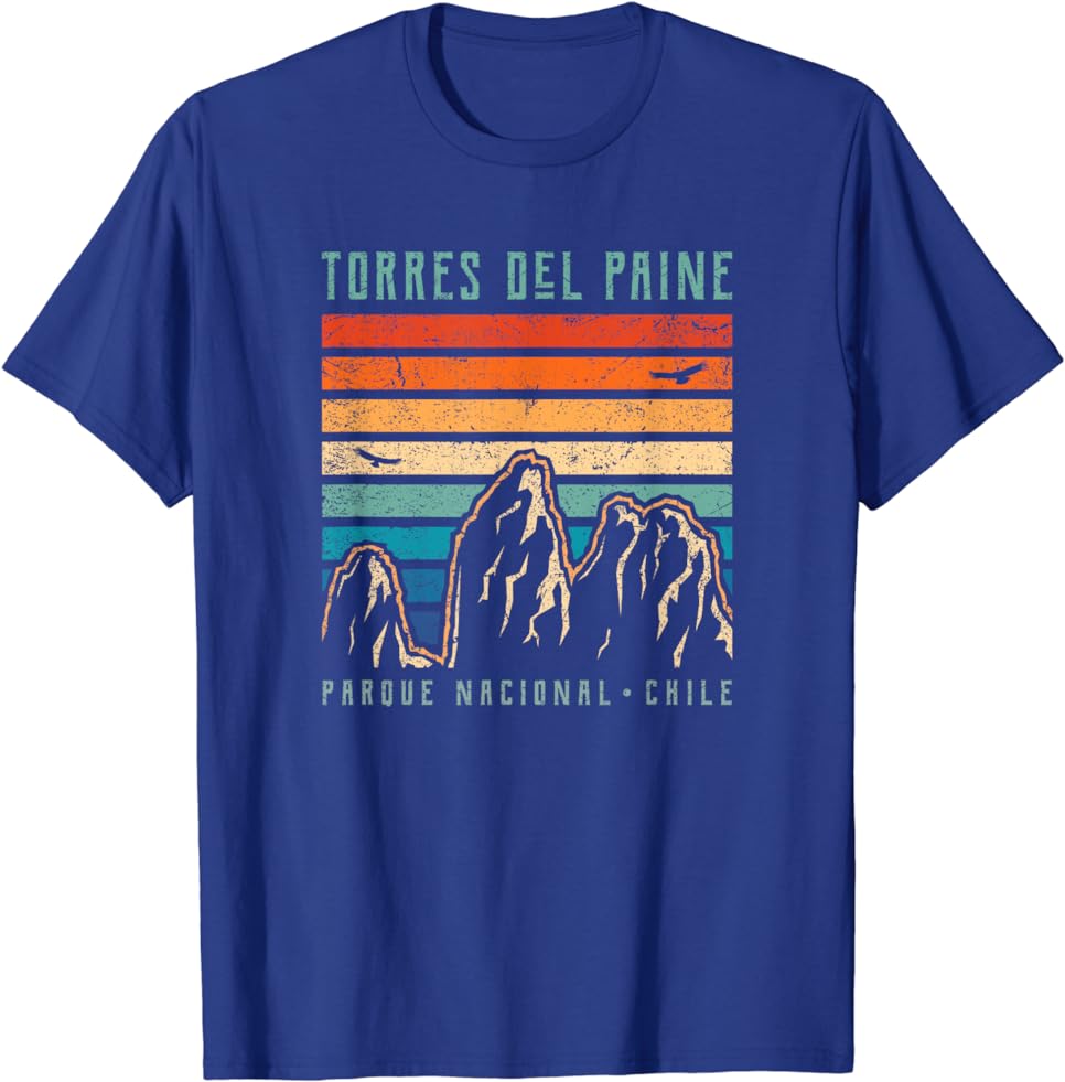 Torres del Paine - Retro Chile Mountains - Vintage Mountain T-Shirt ...